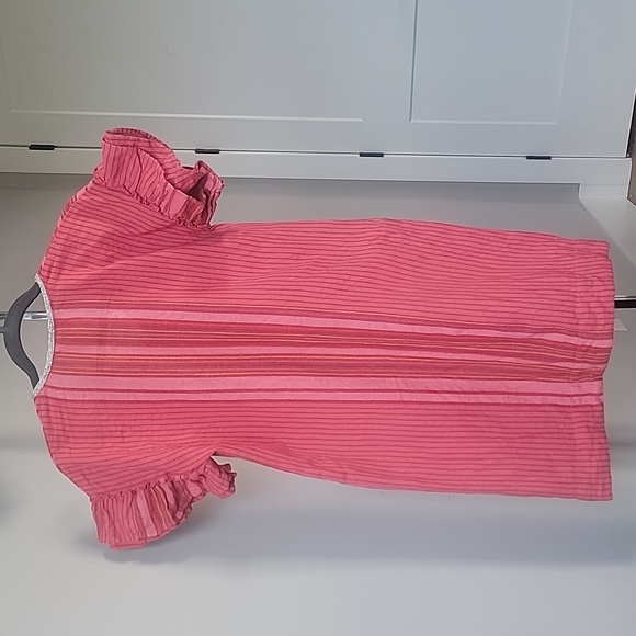 THML | Dresses | Thml Pink Red Orange Stripe Combo Boho Ruffle Sleeve ...